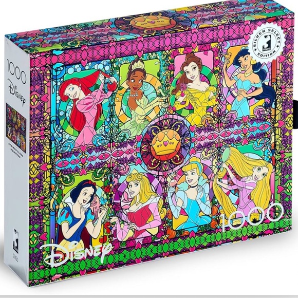 Disney | Toys | Disney Princess Collage Mosaic Stained Glass Jigsaw ...